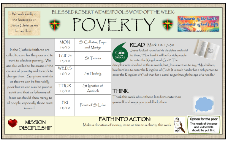 Word of the Week - Poverty - Blessed Robert Widmerpool Catholic ...