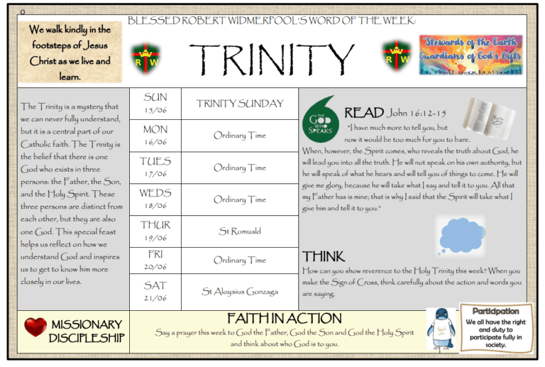 Word of the Week - Trinity - Blessed Robert Widmerpool Catholic ...